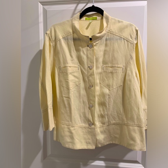 Sigrid Olsen | Jackets & Coats | Beautiful Pale Yellow Linen Jacket ...